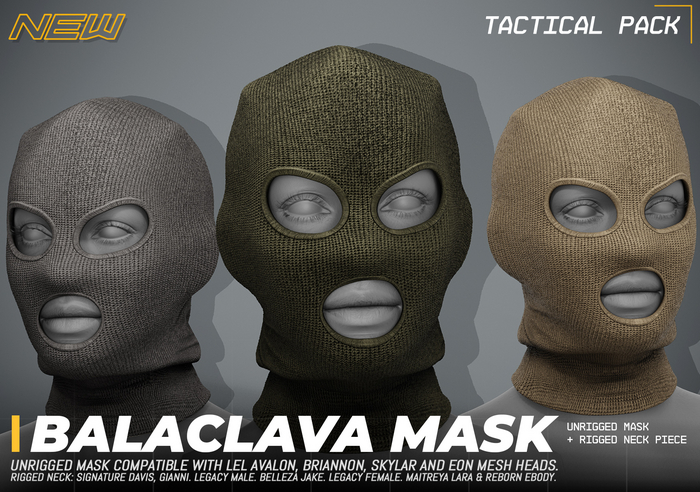 Second Life Marketplace - WAZ - Balaclava Mask (Tactical Pack)
